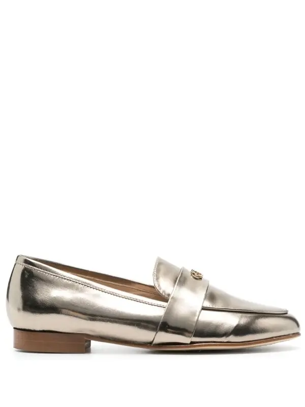 Casadei Logo-plaque Metallic Loafers