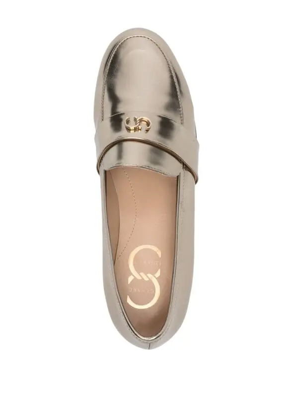 Casadei Logo-plaque Metallic Loafers