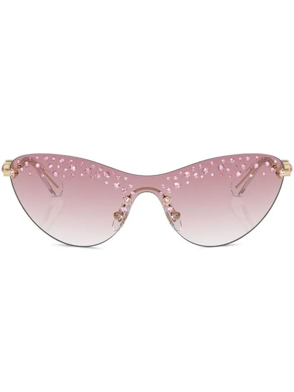 SWAROVSKI Crystal-embellished Goggle-frame Sunglasses - Gold