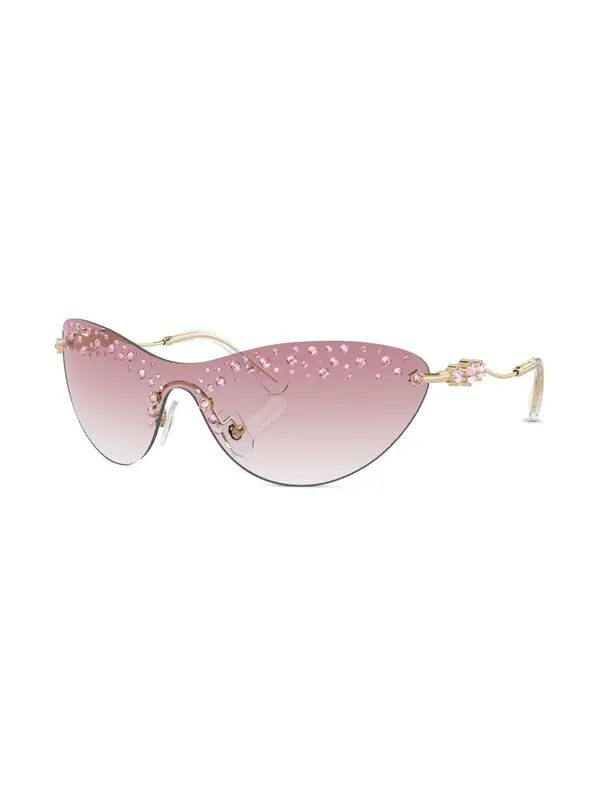 SWAROVSKI Crystal-embellished Goggle-frame Sunglasses - Gold