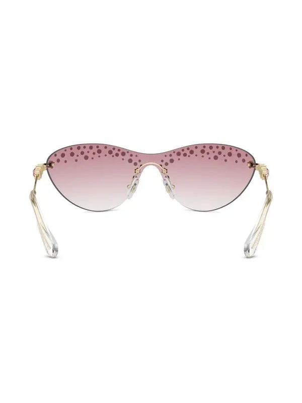 SWAROVSKI Crystal-embellished Goggle-frame Sunglasses - Gold