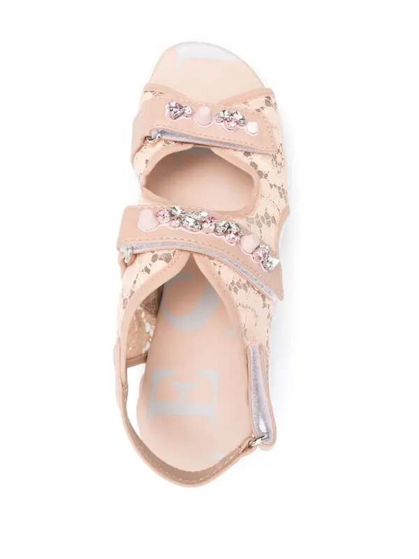 LE SILLA Gem-embellished Laced Sandals - Pink
