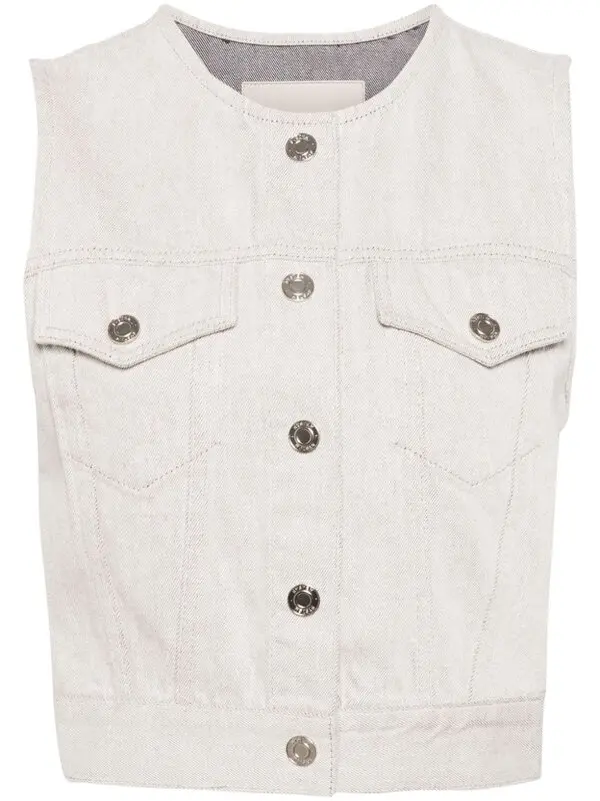SYSTEM Collarless Denim Vest