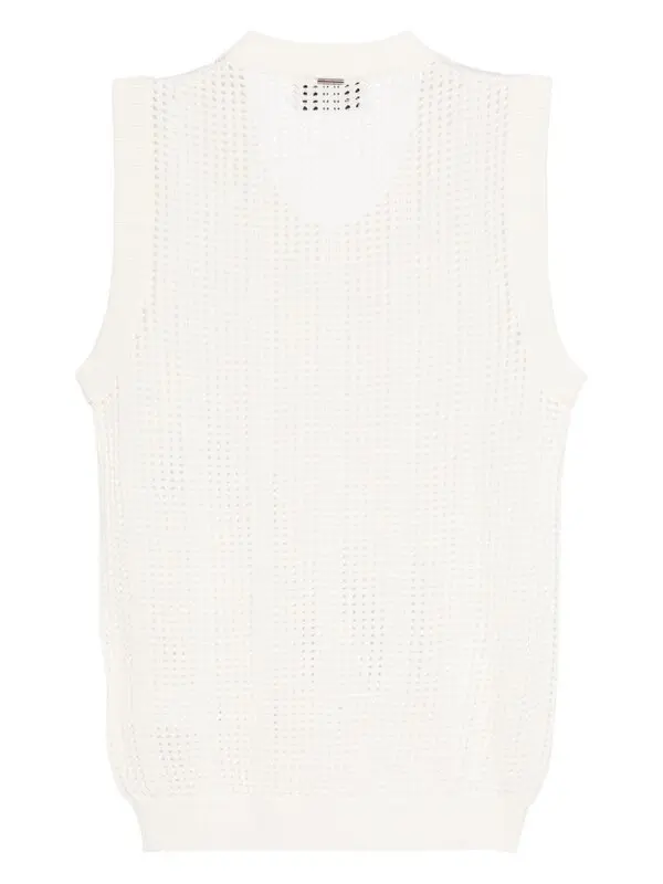 SYSTEM Round-neck Open-knit Tank Top
