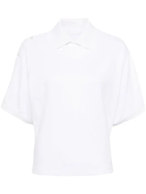 SYSTEM Asymmetric Cotton Polo Shirt