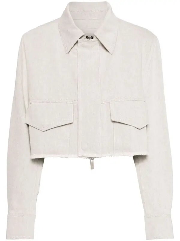 SYSTEM Cropped Cotton Jacket - Neutrals