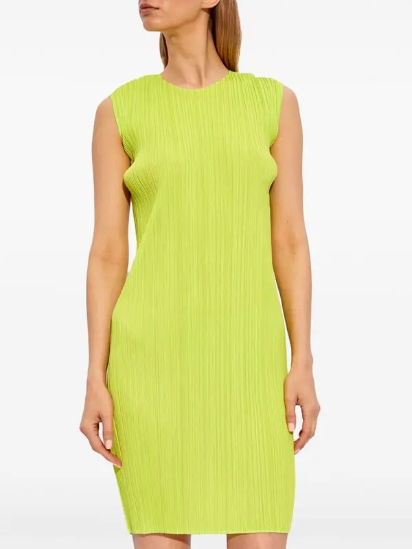 Issey Miyake Pliss Mini Dress - Green - 20% Off | Editorialist
