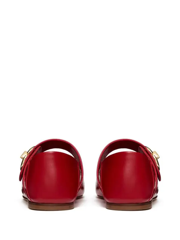 Valentino Garavani Vlogo Locker Mary-jane Ballerinas - Red