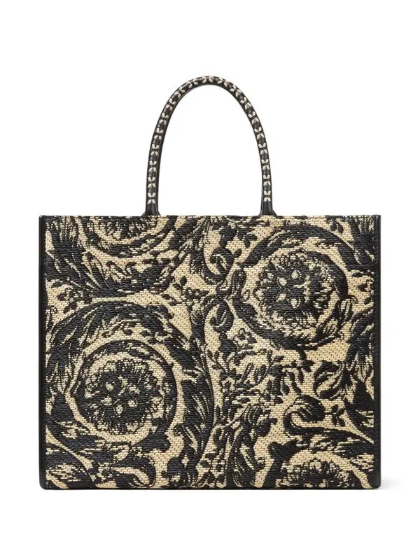 Versace Large Barocco Athena Raffia Tote Bag