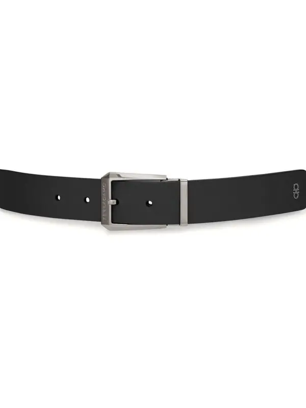 FERRAGAMO Logo-engraved Reversible Leather Belt - Blue
