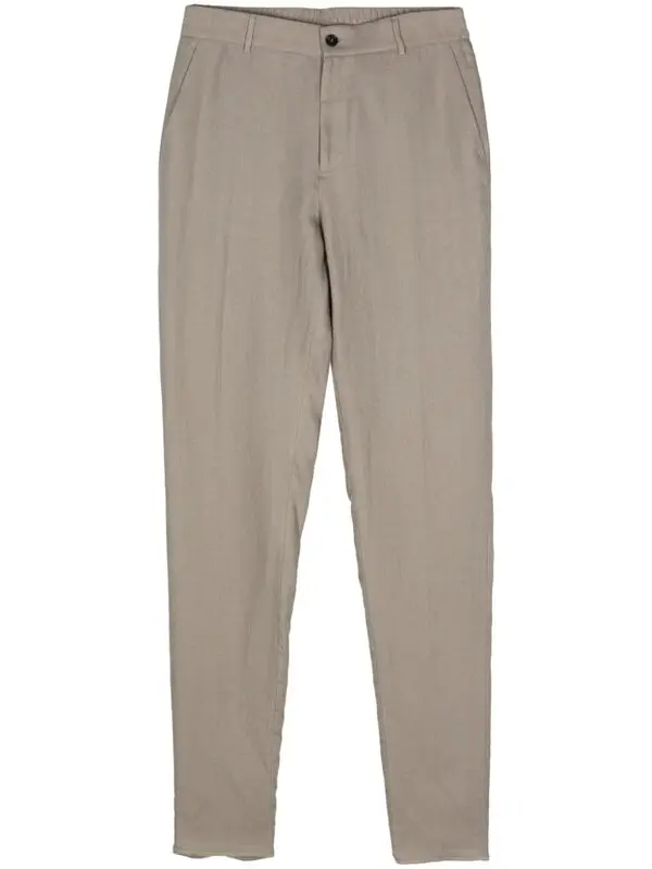 Peserico Linen Tapered Trousers - Green