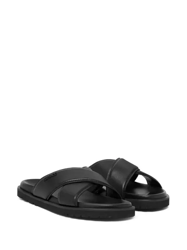 Versace Logo-lettering Leather Sandals