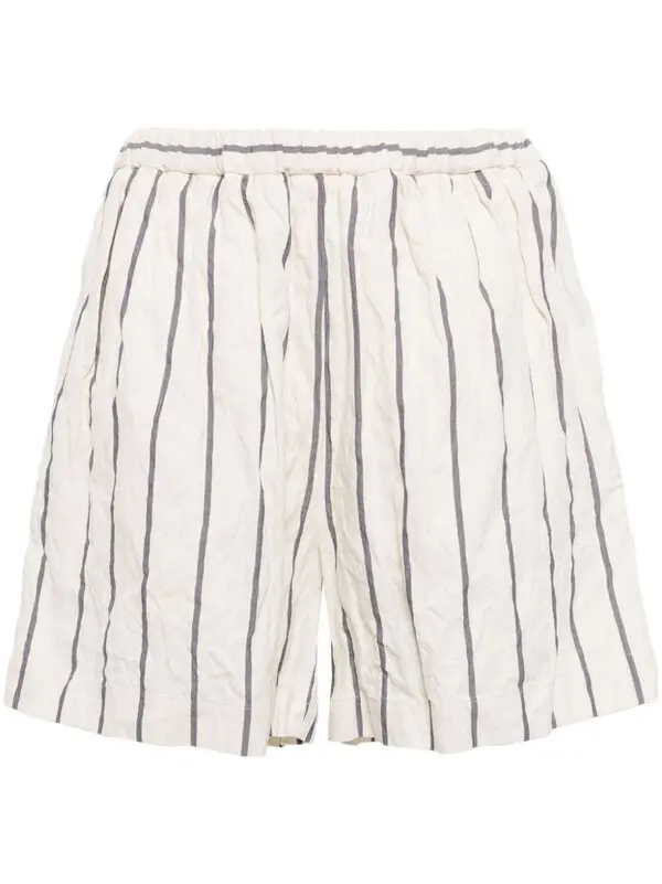 FORME D'EXPRESSION Crinkled Striped Shorts