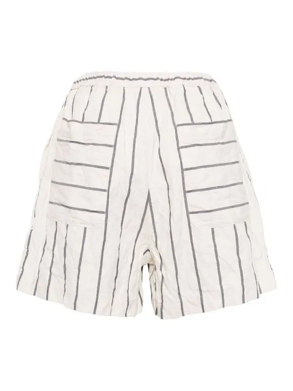 FORME D'EXPRESSION Crinkled Striped Shorts
