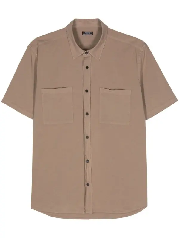 Peserico Cotton-blend Shortsleeved Shirt - Brown