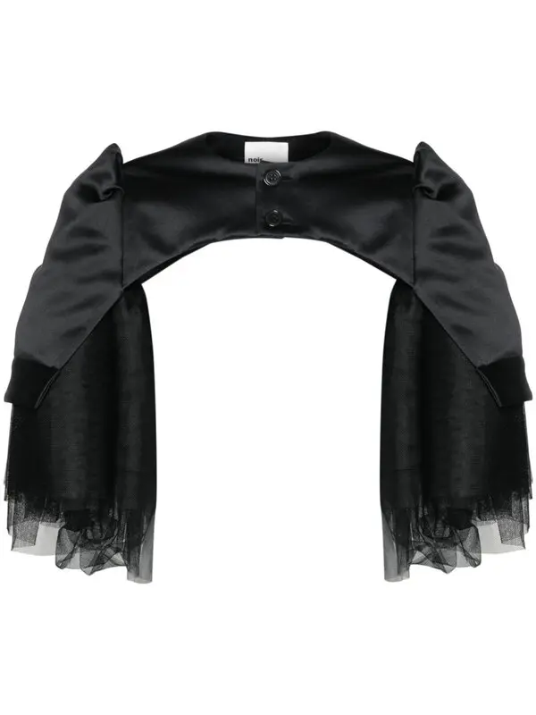Noir Kei Ninomiya Tulle-inserts Cropped Jacket