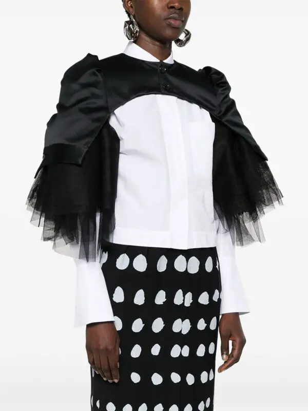 Noir Kei Ninomiya Tulle-inserts Cropped Jacket