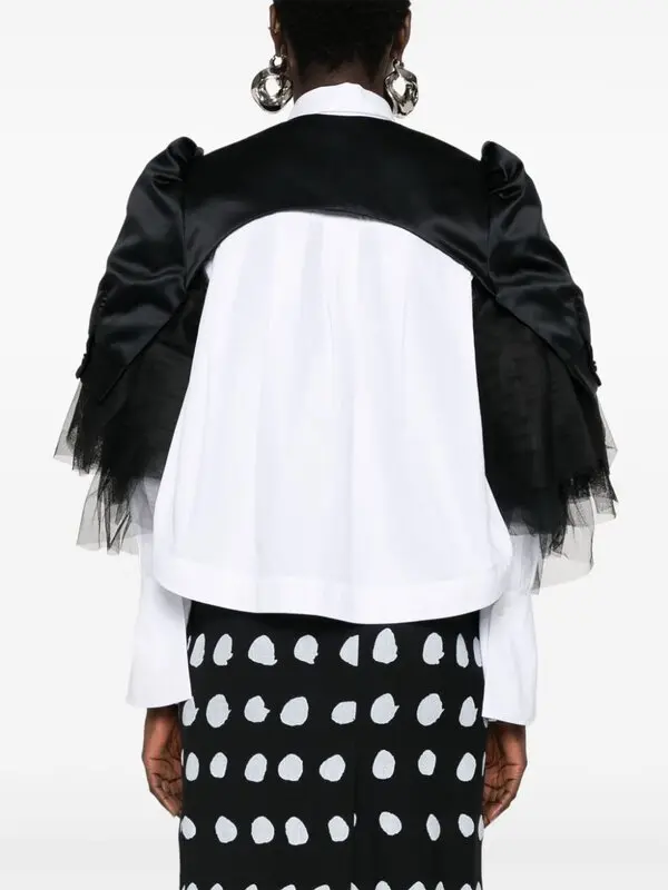 Noir Kei Ninomiya Tulle-inserts Cropped Jacket