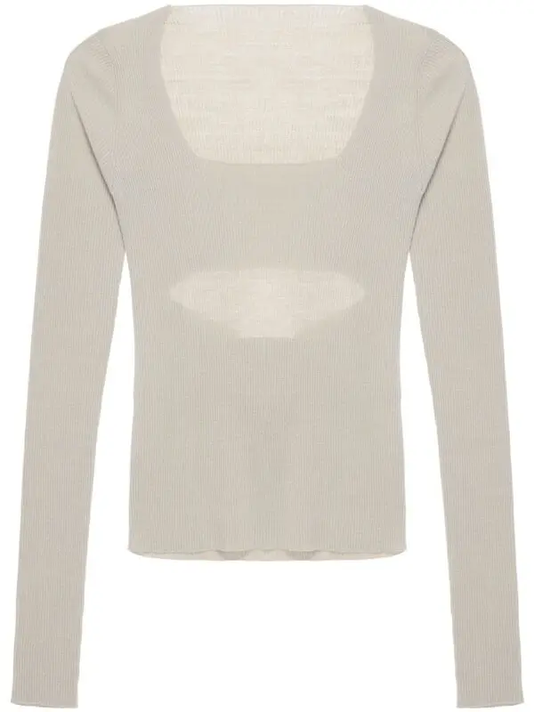 QUIRA Long-sleeve Ribbed-knit Top
