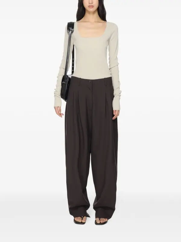 QUIRA Long-sleeve Ribbed-knit Top