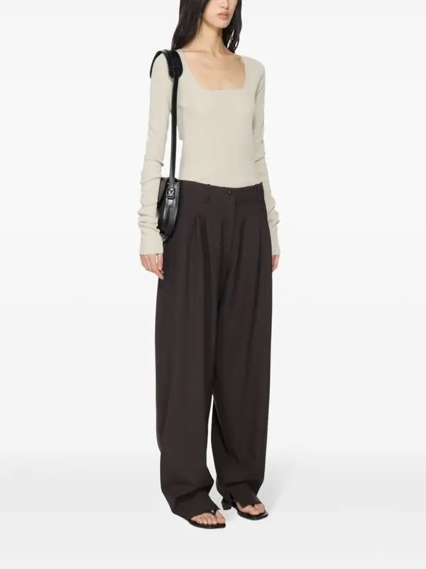 QUIRA Long-sleeve Ribbed-knit Top