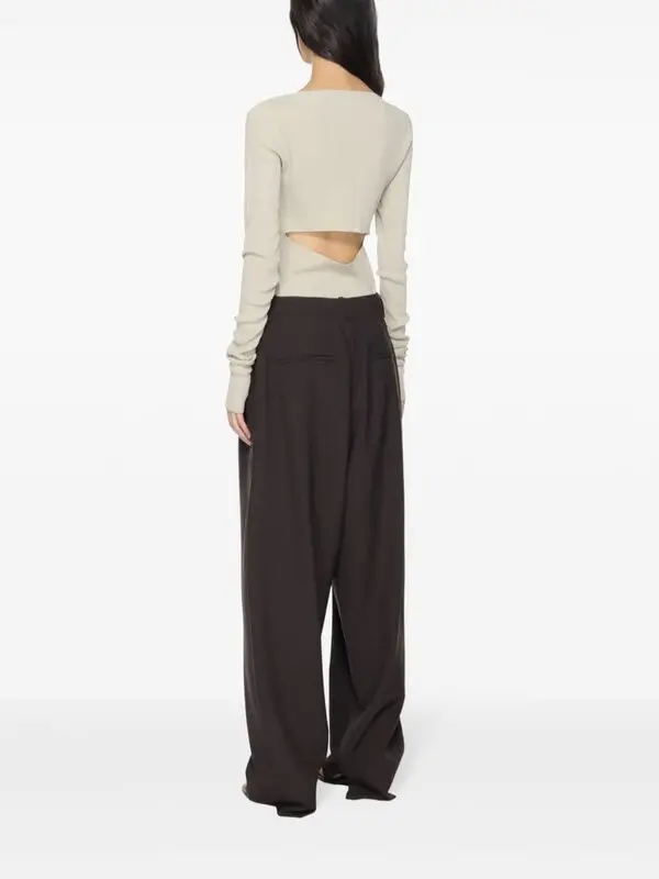QUIRA Long-sleeve Ribbed-knit Top