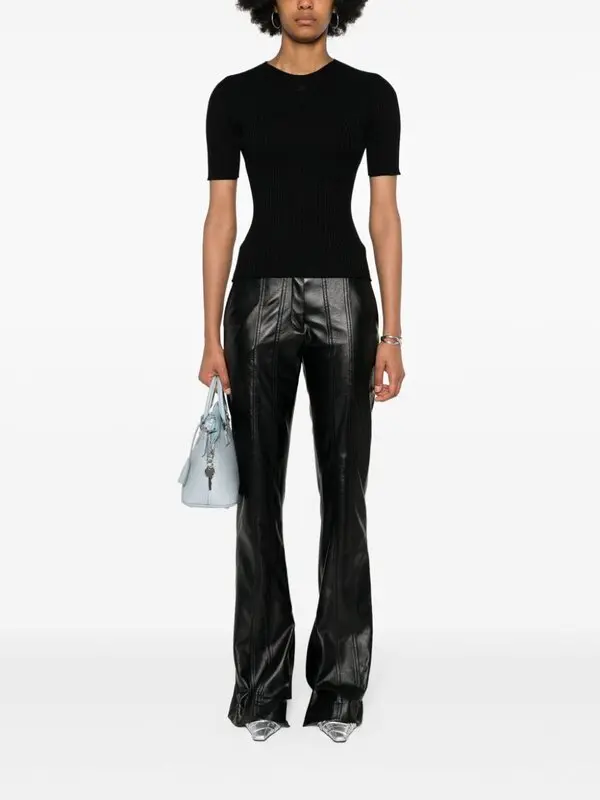 COURREGES Ribbed Knit Sweater - Black