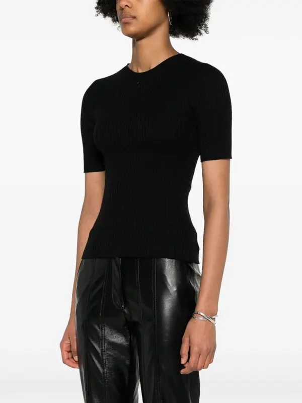 COURREGES Ribbed Knit Sweater - Black