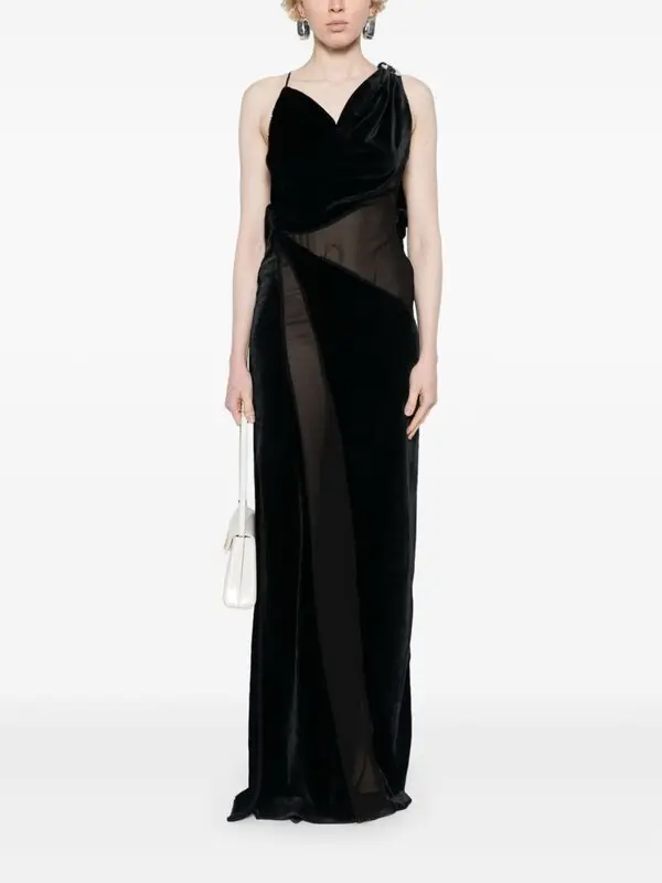Coperni Logo-plaque Panelled Maxi Dress