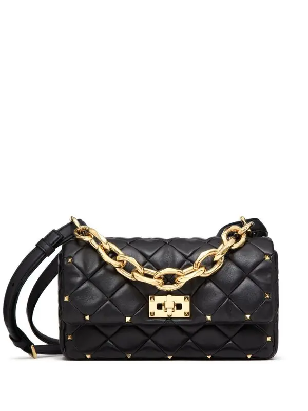 Valentino Garavani Rockstud Spike Shoulder Bag - Black