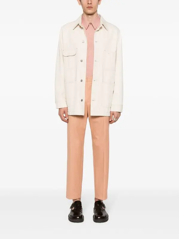 JIL SANDER Pressed-crease Cotton Trousers - Pink