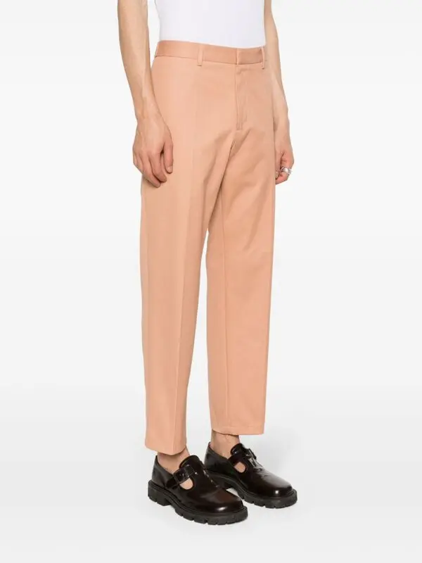 JIL SANDER Pressed-crease Cotton Trousers - Pink