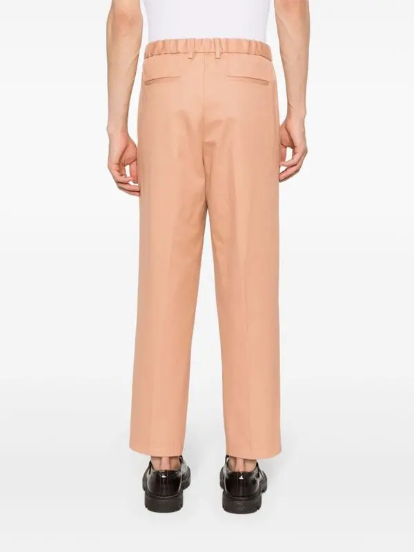 JIL SANDER Pressed-crease Cotton Trousers - Pink