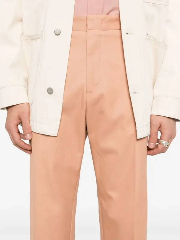 JIL SANDER Pressed-crease Cotton Trousers - Pink