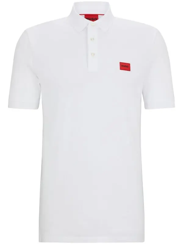 Hugo Logo-appliqué Cotton Polo Shirt - White