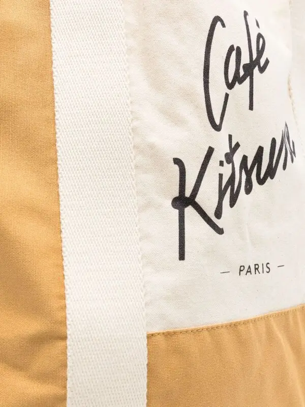 CAFÉ KITSUNÉ Logo-print Canvas Tote Bag