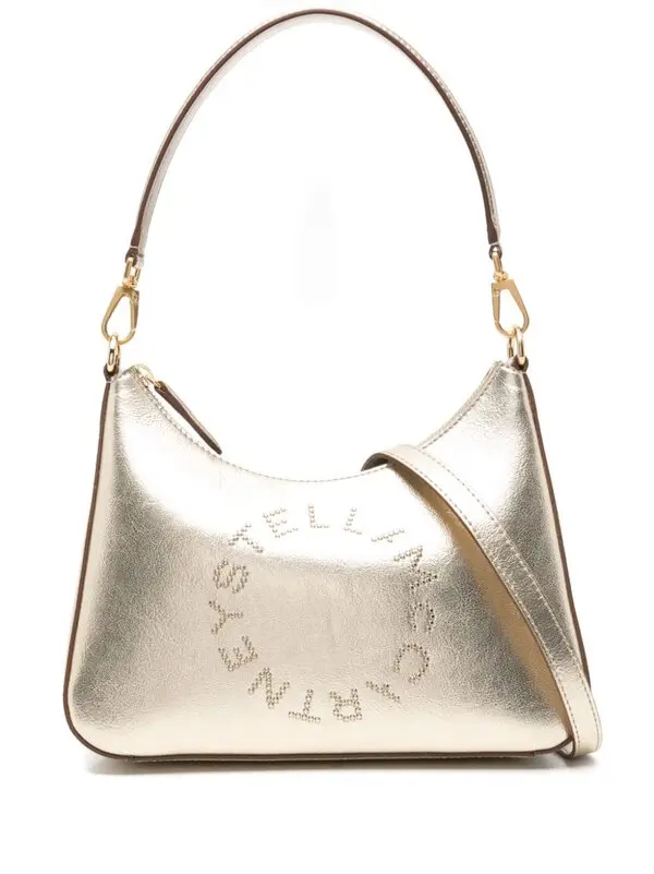 Stella McCartney Studded Logo Shoulder Bag - Gold