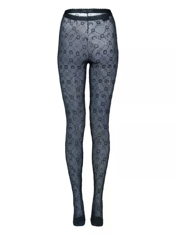 MARINE SERRE Moonogram-flocked Mesh Tights