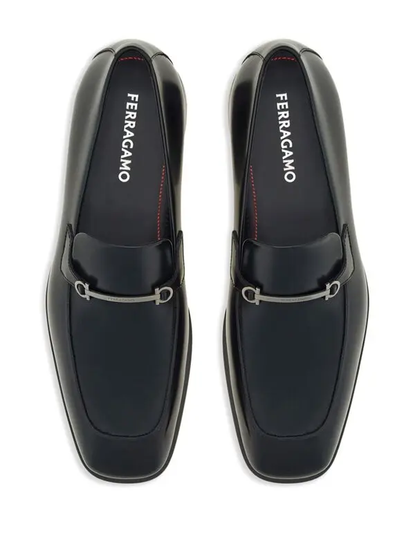 FERRAGAMO Gancini Charm Leather Loafers