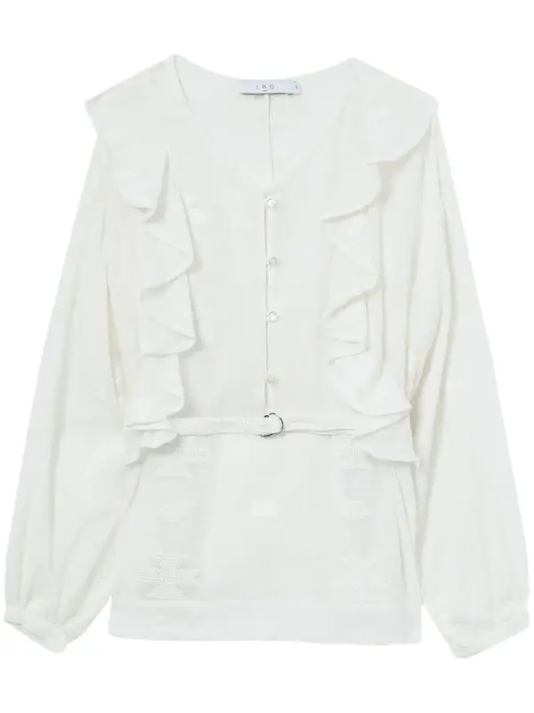 IRO PARIS Ruffle-detail Cotton Blouse
