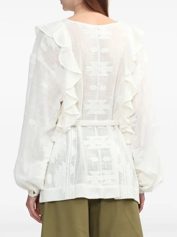 IRO PARIS Ruffle-detail Cotton Blouse