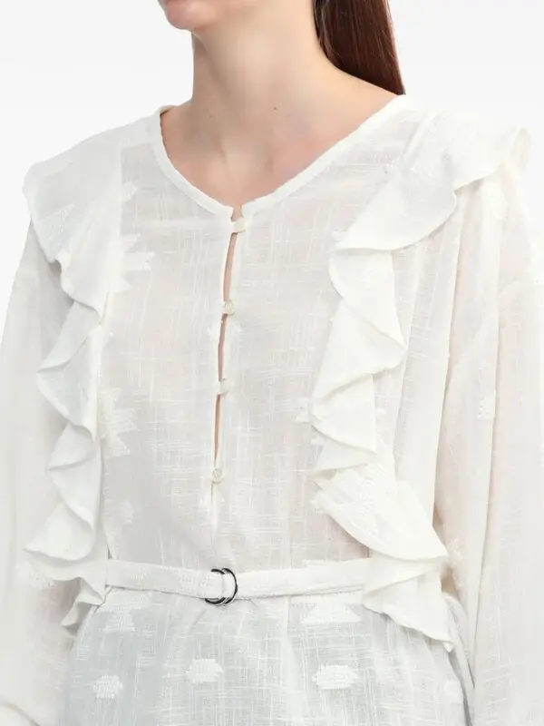 IRO PARIS Ruffle-detail Cotton Blouse