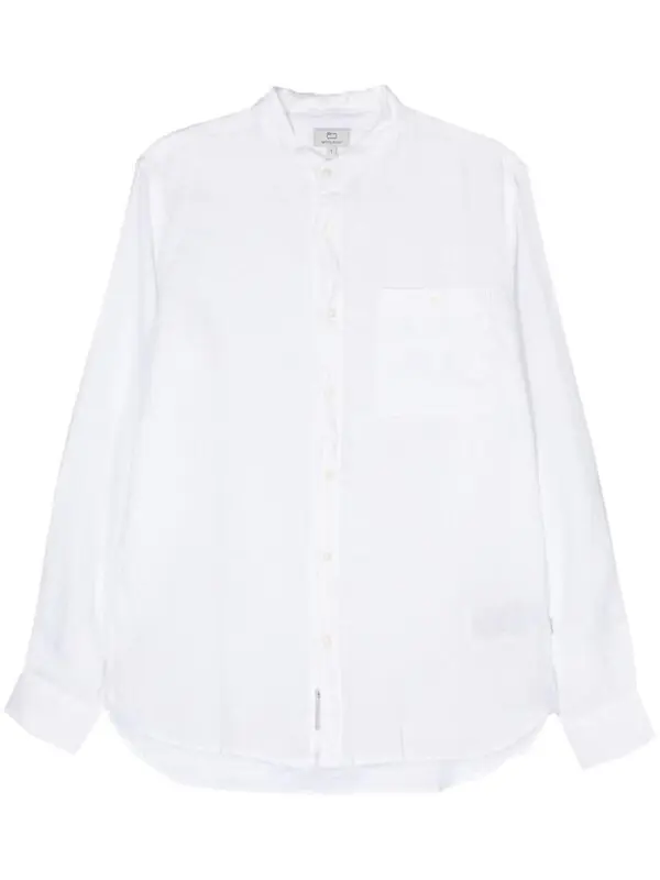 Woolrich Band-collar Linen Shirt