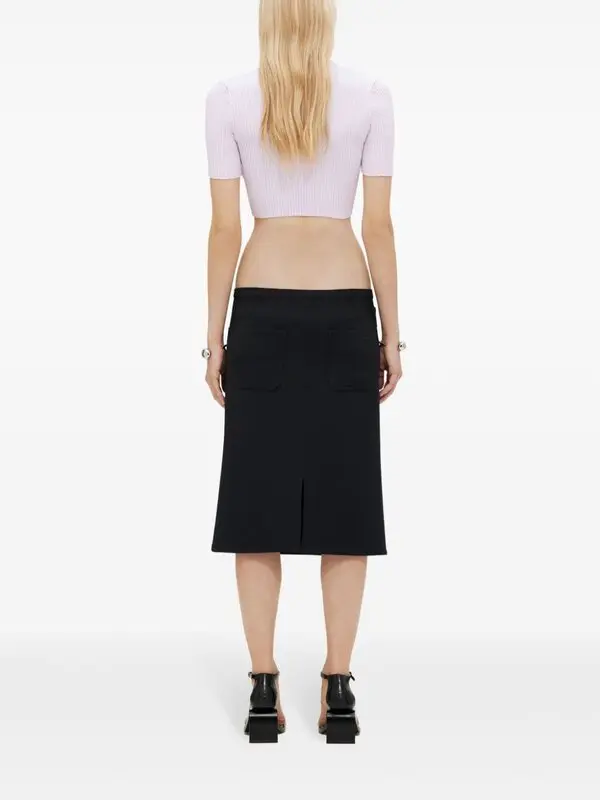 COURREGES Ribbed Knit V-neck Top