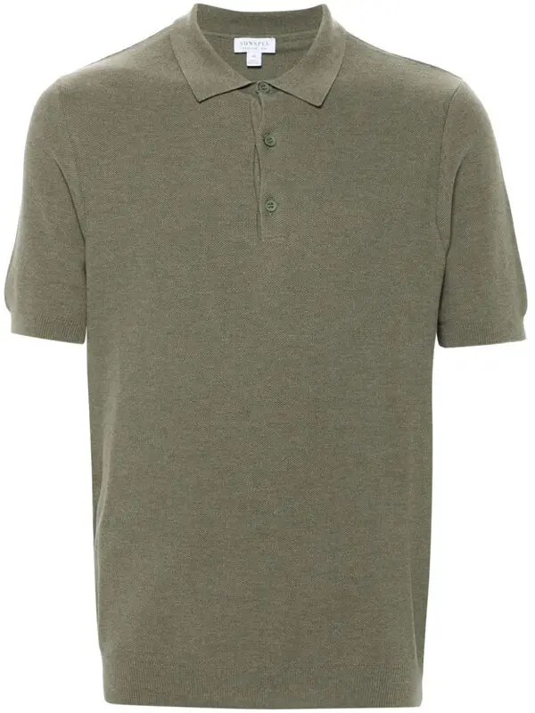 Sunspel Fine-knit Cotton Polo Shirt - Green