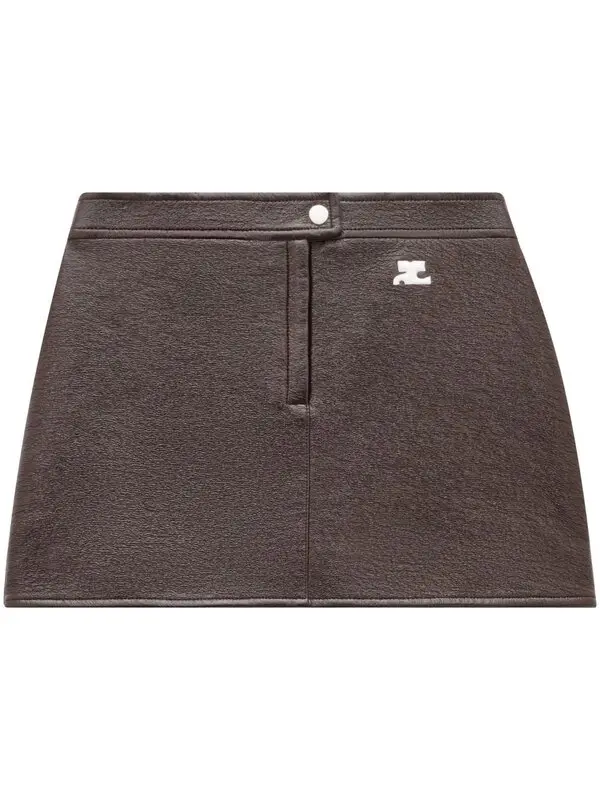 COURREGES Iconic Vinyl Skirt - Brown