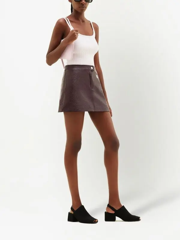 COURREGES Iconic Vinyl Skirt - Brown