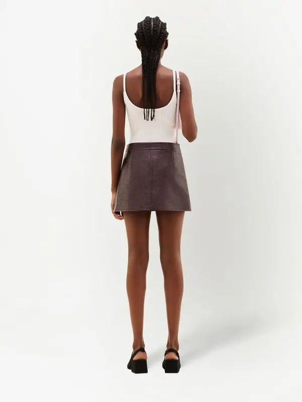COURREGES Iconic Vinyl Skirt - Brown
