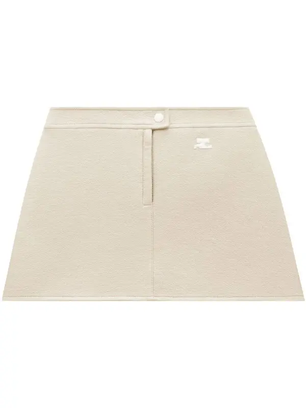 COURREGES Iconique Vinyl Mini Skirt - Neutrals