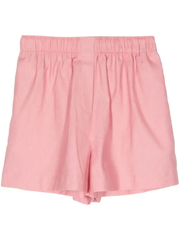 Elie Saab Gabardine Weave High-waisted Shorts